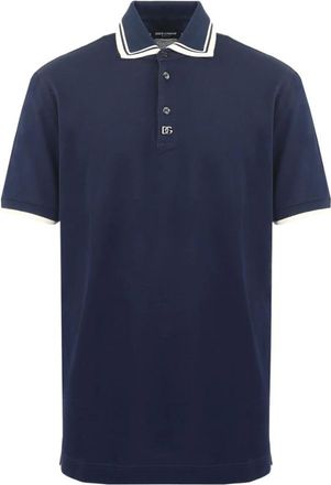 Dolce & Gabbana Homme, Tops, Bleu, Taille: S Polo Sartoriale