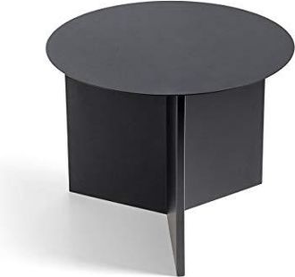 HAY Hay Slit Table Round Beistelltisch, Stahl, Black, 35,5cm, Schwarz