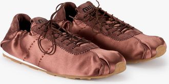 Miu Miu Baskets Lace Up en soie m&eacute;lang&eacute;e