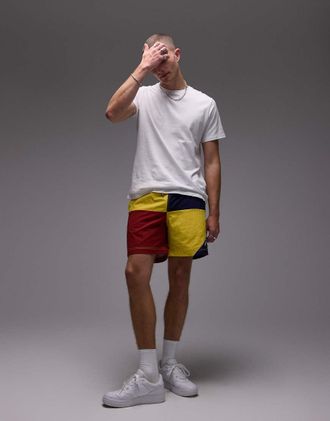 Tommy Hilfiger Short colorblock à logo Sailing - Jaune-Multicolore