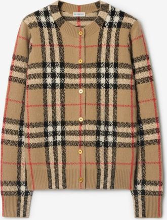 Burberry Cardigan en laine et cachemire Check, Size: XXL