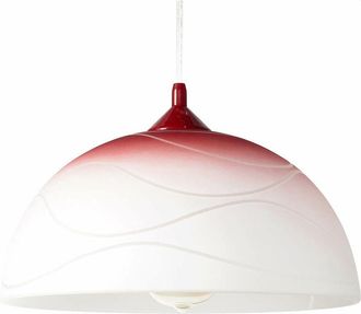 Licht-Erlebnisse Licht-erlebnisse - Rote Hängelampe Retro Design Glas Schirm Ø30cm