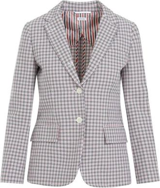 Thom Browne Femme, Vestes, Multicolore, Taille: 36 FR Blazer &agrave; carreaux crois&eacute;