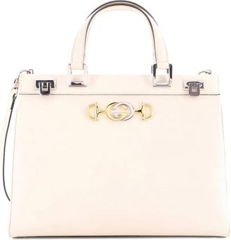 Gucci Zumi Top Handle Bag Leather Medium satchel - Nude