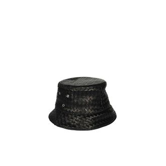Bottega Veneta Mens Black Lamb Leather Bucket Hat