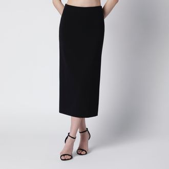 Max Mara Midi-Rock aus kompaktem Cr&ecirc;pe-Jersey in Schwarz