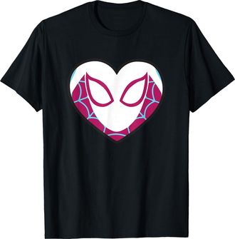 MARVEL Spider-Man Ghost Spider Spider-Gwen Heart Mask Logo T-Shirt