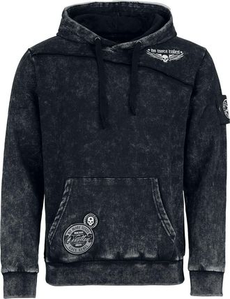 Rock Rebel by EMP Herren Grauer Kapuzenpullover mit Patches XXL