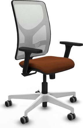 Piqueras y Crespo B&uuml;rostuhl mit 3D-Armlehnen, h&ouml;henverstellbare Lendenwirbelst&uuml;tze, ausgestattet mit 3 Positionen und Schneideschaum, mit Rollen von 65 mm, Parkett, Wei