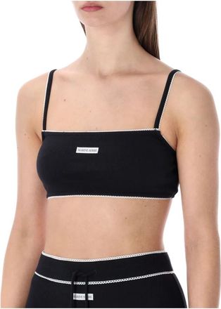 Marine Serre Femme, Tops, Noir, Taille: 38 FR Cute 70s Top Bra