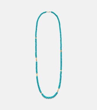 Ileana Makri Halskette Horizon aus 18kt und 9kt Gelbgold mit T&uuml;rkisen