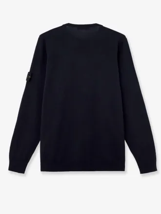 Stone Island Mens Wool Sweater Crew Neck Blue Virgin