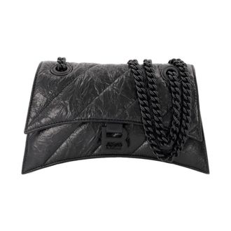 Balenciaga Gepolsterte Crush Chain Hobo Tasche - - Bags - Damen - Schwarzk - ONE SIZE