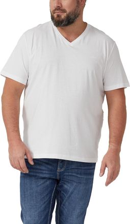 s.Oliver Baumwoll-T-Shirt mit V-Ausschnitt und Logoprint