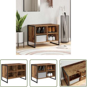 vidaXL vidaXL Holzschrank - Schuhschrank mit Speicher Altholz 60 x 35 x 44 cm Holzwerkstoff