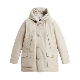 Woolrich Homme, Manteaux, Beige, Taille: L Parka Rembourr&eacute;e &agrave; Capuche