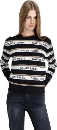 Ga&euml;lle Paris Femme, Pulls, Noir, Taille: 40 FR Jacquard Knit Crew Neck
