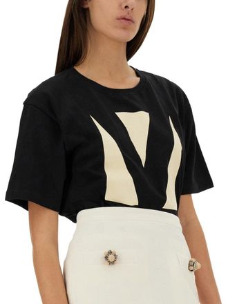 Valentino Printed Cotton T-Shirt - Black