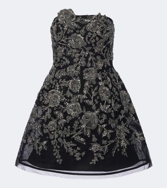Carolina Herrera Robe bustier &agrave; ornements floraux