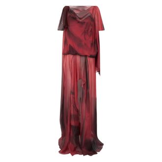 Alberta Ferretti Femme, Robes, Rouge, Taille: 38 FR Robe Longue Fluide