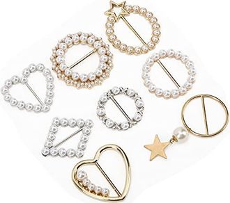 Generic Boucle D&eacute;charpe en Perles, Attache &eacute;l&eacute;gante et &eacute;l&eacute;gante pour T-Shirts, &eacute;charpes et Ch&acirc;les, 8 Pi&egrave;ces pour Mariage ou F&ecirc;te