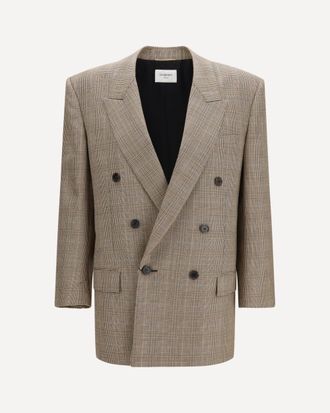 Saint Laurent Prince of Wales Houndstooth wool Blazer Female 36