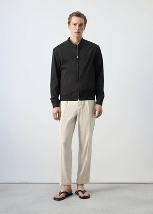 Mango Bomber droit en lyocell noir - Homme - XXL - MANGO MAN