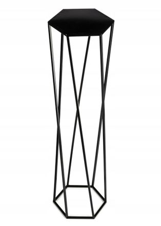 HowHomely Schwarz Blumenst&auml;nder Metall 100 cm Hoch - Solider Blumenhocker in Sechseckiger Form - Pflanzenst&auml;nder im Loft-Stil f&uuml;r die Innendekoration