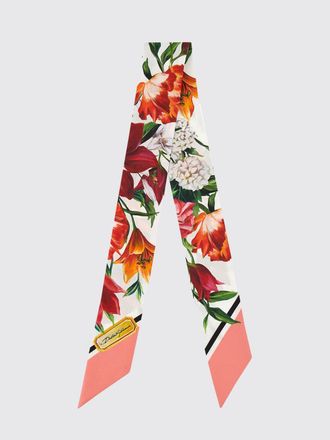 Dolce & Gabbana Bandeau en twill de soie &agrave; imprim&eacute; floral et logo