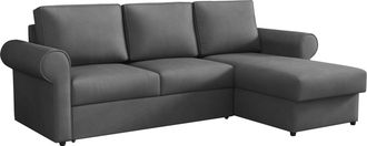 Mirjan24 Eckcouch Usero mit Bettkasten und Schlaffunktion, Ecksofa Bettsofa, Polsterecke mit abgerundete Armlehnen, L-Form Sofa, Couch, Schlafcouch, Polstereck