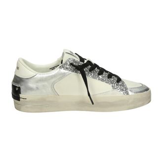 Crime London Femme, Chaussures, Blanc, Taille: 37 EU Baskets Basse en Cuir &agrave; Paillettes