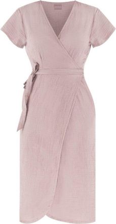 Janice Midikleid Musselin Kleid Chadies Sommerkleid mit Bindeband V-Ausschnitt