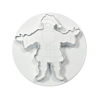 PME FC564 Weihnachtsmann-Prägeausstecher, klein, Kunststoff, Weiß, 6.5 x 6.5 x 1 cm