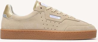 Faguo Baskets beige et dor&eacute; cuir su&egrave;de