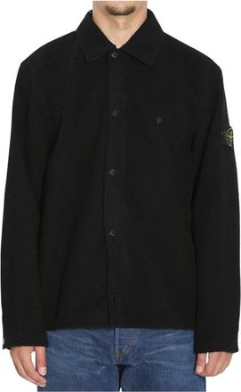 Stone Island Homme, Chemises, Noir, Taille: S Panno Ratinato Shirt