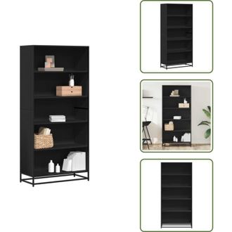 vidaXL Vidaxl - B&uuml;cherregal Schwarz 80,5x35x170,5 cm Holzwerkstoff - B&uuml;cherregal - B&uuml;cherregale - B&uuml;cherschrank - B&uuml;cherschr&auml;nke