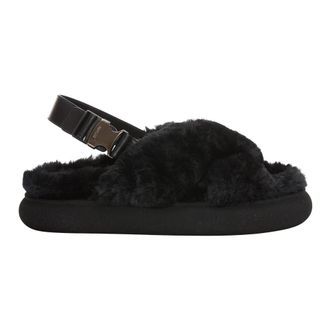 Moncler Solarisse Sandalen mit Kunstfell - - Shoes - Damen - Schwarzk - 36 EU