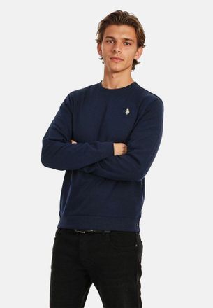U.S.Polo Association Rundhalspullover USJaxxon - Herren Sweatshirt mit Rundhalsausschnitt Weiche Baumwollmischung, formstabil und mit Logo-Stickerei