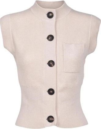 Brunello Cucinelli Femme, Pulls, Beige, Taille: 34 FR Pull en Cachemire avec D&eacute;tails C&ocirc;tes