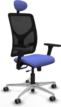 Piqueras y Crespo Sicherheitsstuhl mit 3D-Armen, h&ouml;henverstellbarer Lendenwirbelst&uuml;tze und festem Kopfteil, ausgestattet mit Syncro/Traslack und Schneideschaum, Schwarz