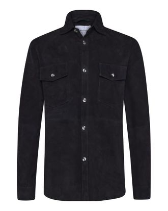 Tom Rusborg Wildlederjacke im Overshirt-Style in