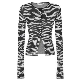 The Attico Femme, Pulls, Blanc, Taille: 40 FR Cardigan en maille &agrave; motif animalier