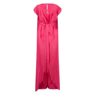 Alberta Ferretti Langes Kleid mit kurzen &Auml;rmeln - - Dresses - Damen - Rosa - L