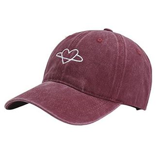 Generic Casquette de baseball en denim pour homme et femme - Tendance - Respirant - Pour la course &agrave; pied, Rouge, Taille unique
