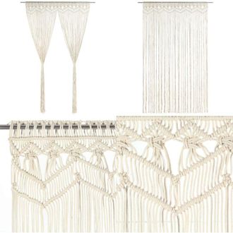 vidaXL Vidaxl - Rideau en macramé 140x240 cm Coton - Rideau Macramé - Rideau Décoration - Rideau Coton - Rideau Salon - Rideau Chambre - Home & Living