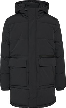 QS by s.Oliver Herren 2150220 Steppmantel mit Kapuze, Grau/Schwarz 9999, Large