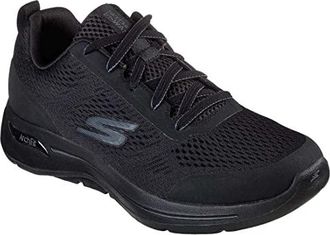 Skechers Homme Go Walk Arch Fit Baskets, Black Textile Synthetic Trim, 43 EU