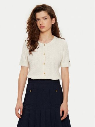 Tommy Hilfiger Strickjacke WW0WW43958 &Eacute;cru Regular Fit