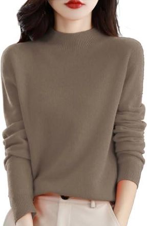 Generic Uwdiohq Blouse Femme - Manches Longues, Couleur Unie, avec Un T-Shirt De Base, Chaud Et Ample, Id&eacute;al pour LAutomne lhiver. (Khaki, XXXXL) Chemisier Ma