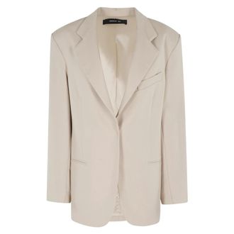 Federica Tosi Femme, Vestes, Beige, Taille: 34 FR Blazer sur toile